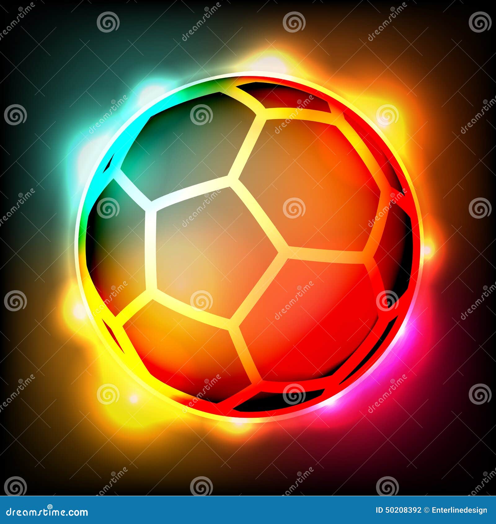 Soccer Ball Football Colorful Lights Illustration Stock Vector - Image ... Soccer Ball Football Colorful Lights Illustration Stock Vector - Image ...