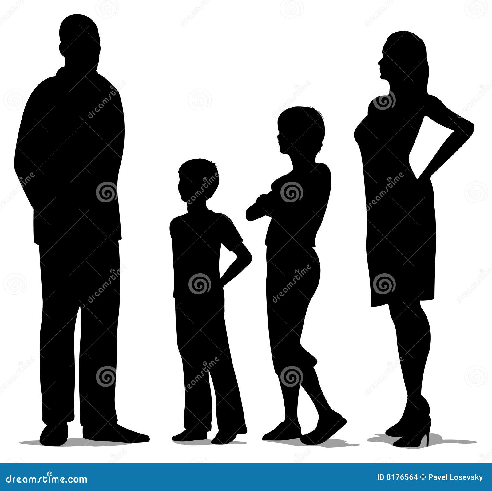 Standing Family Of Four, Silhouette Stock Images - Image: 8176564 Standing Family Of Four, Silhouette Stock Images - Image: 8176564