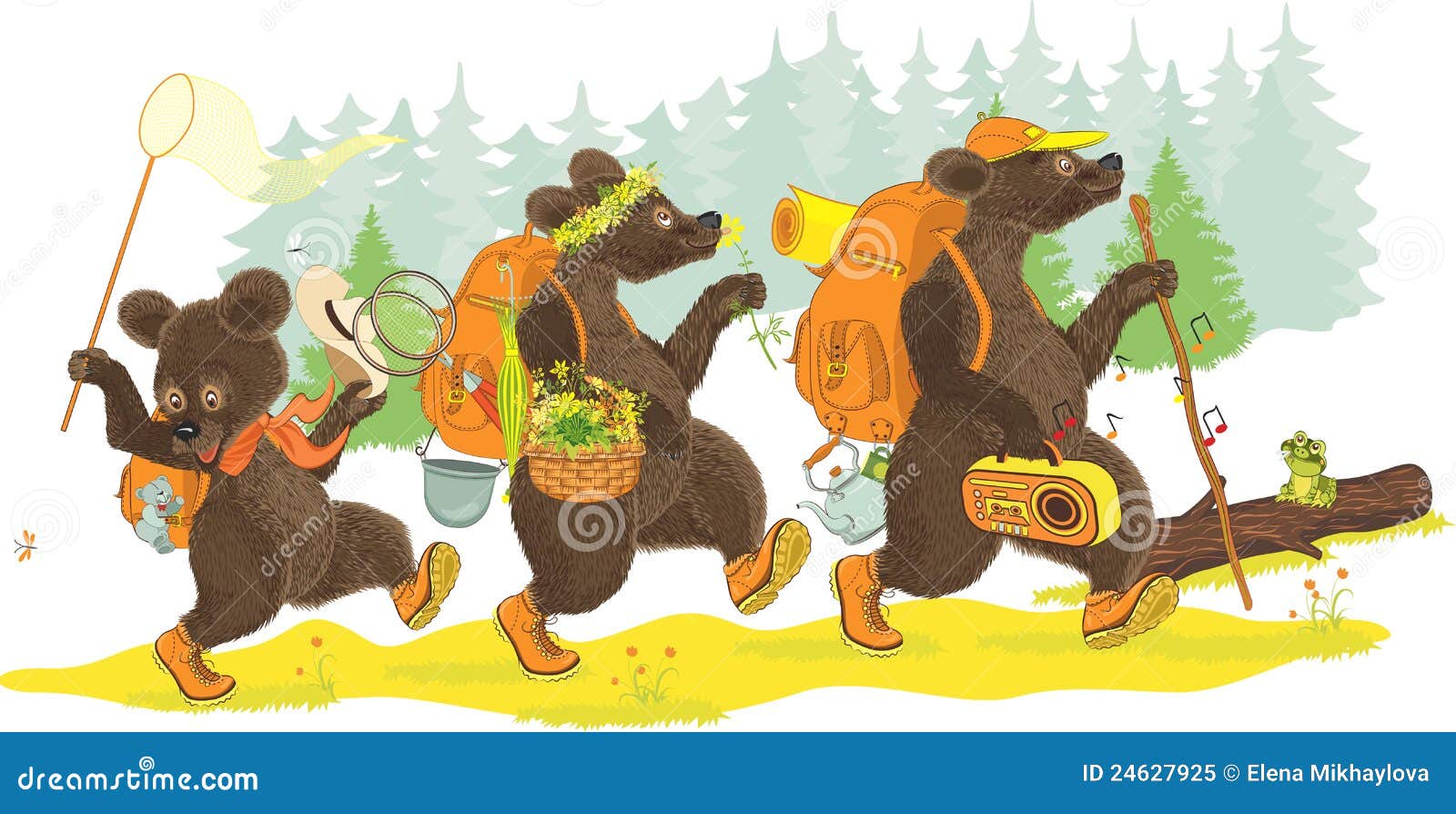 Three Bears Hiking Royalty Free Stock Photo - Image: 24627925 Three Bears Hiking Royalty Free Stock Photo - Image: 24627925