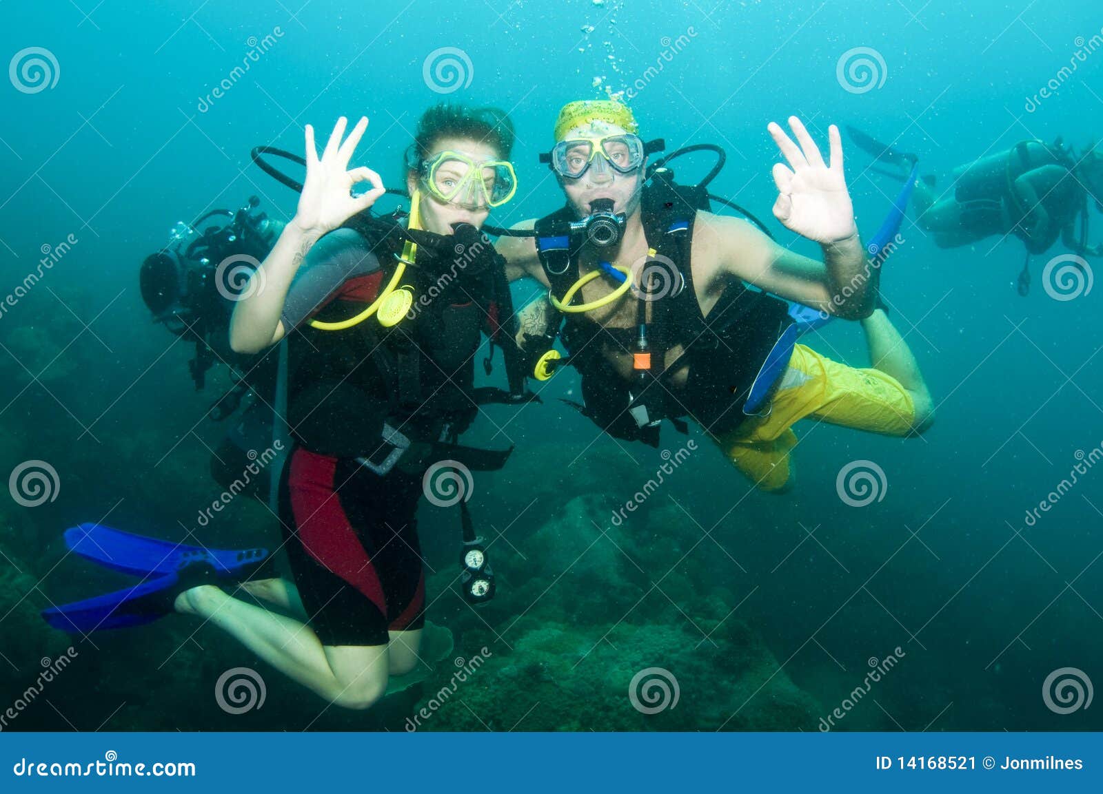 Two Scuba Divers On A Dive Stock Image - Image: 14168521 Two Scuba Divers On A Dive Stock Image - Image: 14168521