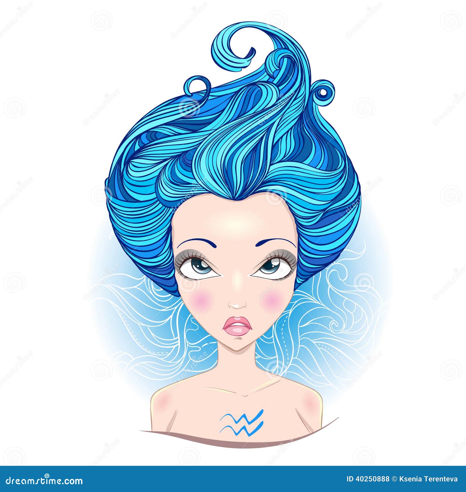 Vector Illustration Of Aquarius Zodiac Sign Stock Vector Image 40250888