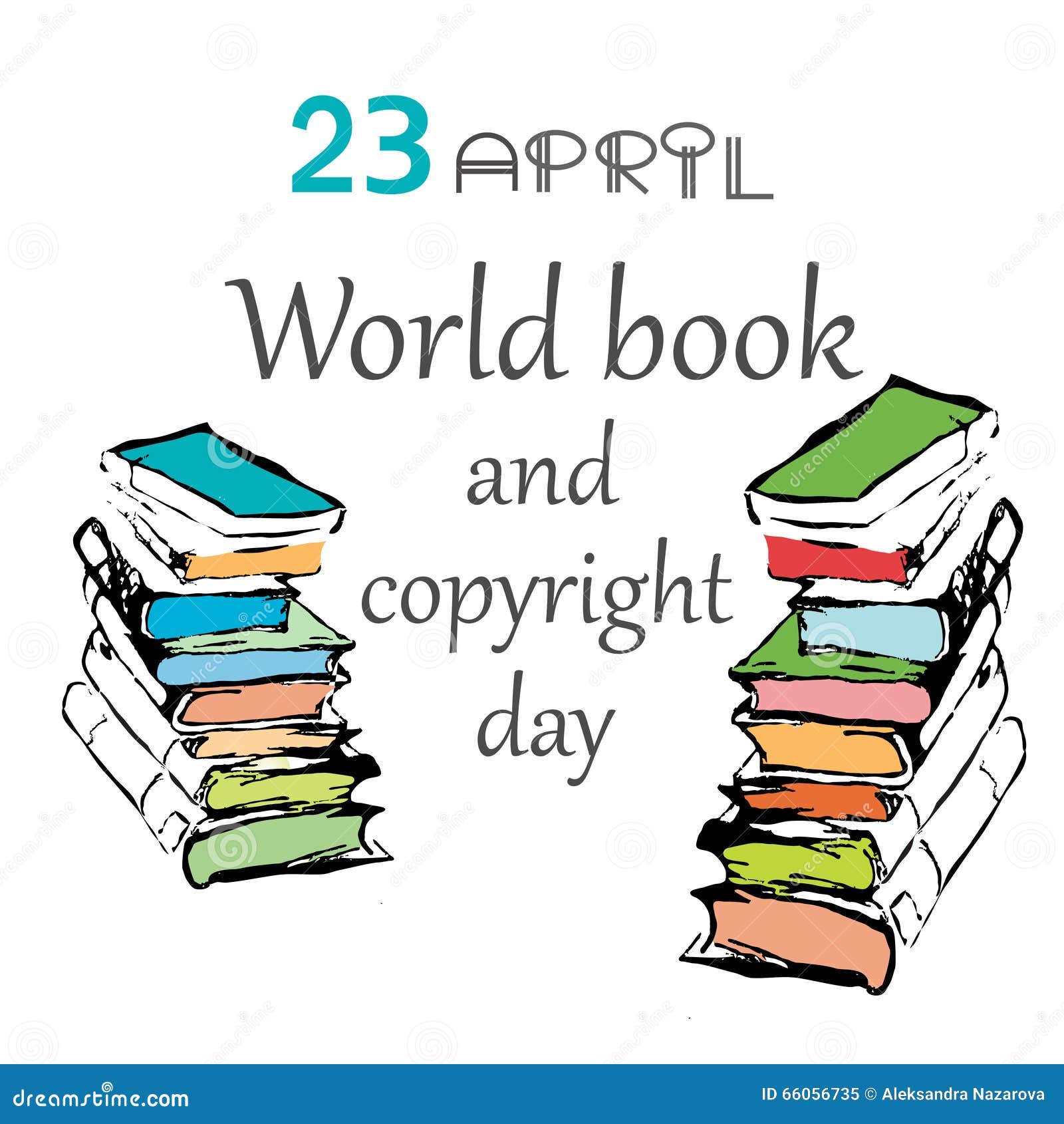 Vector Illustration Of World Book And Copyright Day Stock Vector
