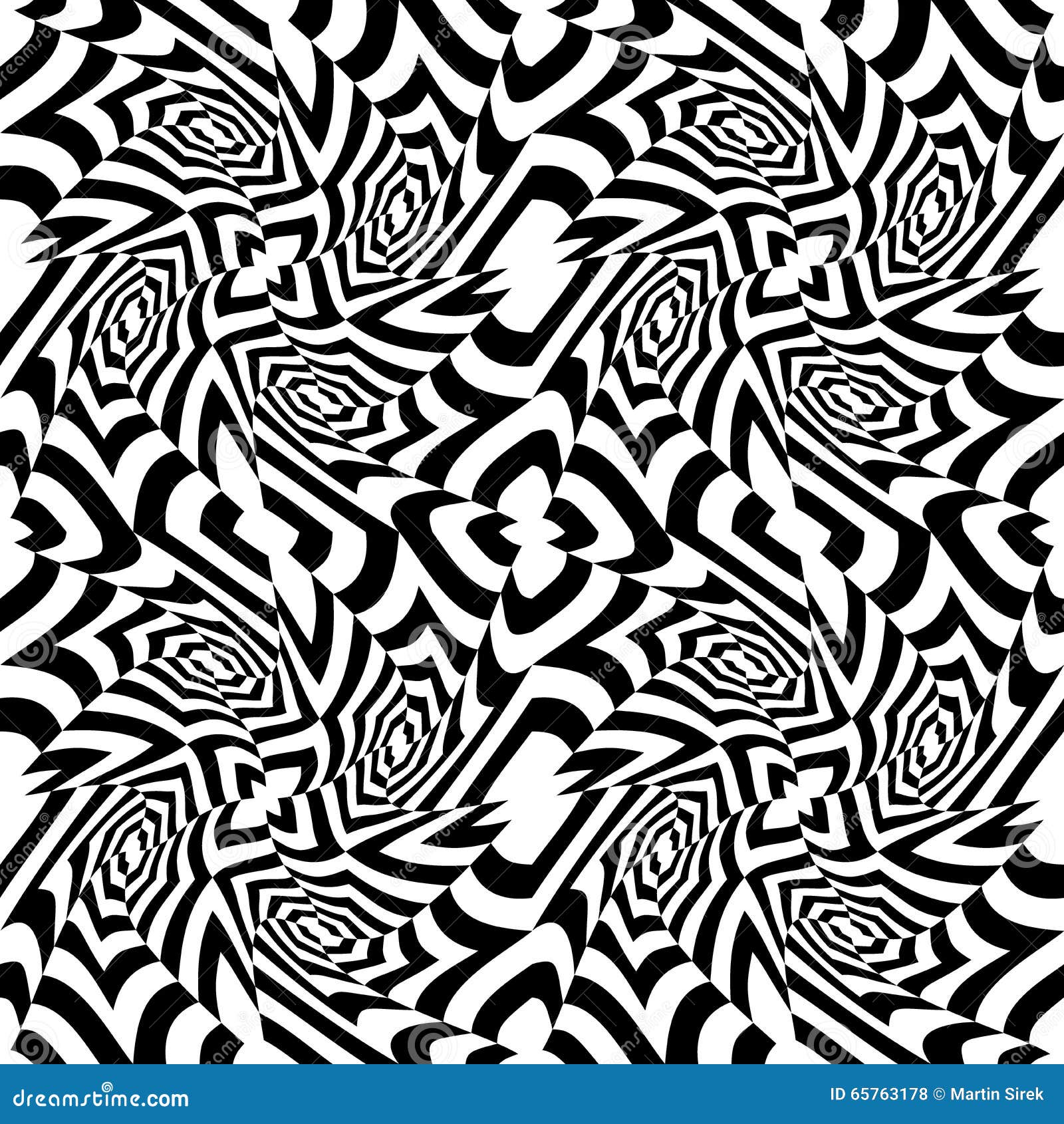 Vector Modern Seamless Geometry Pattern Trippy Black And White