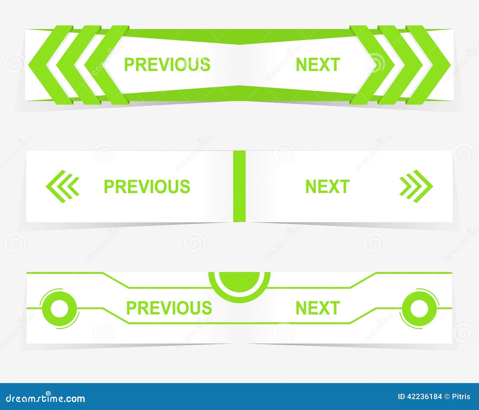 Vector Previous And Next Navigation Buttons For Custom Web Design Stock Vector Image 42236184