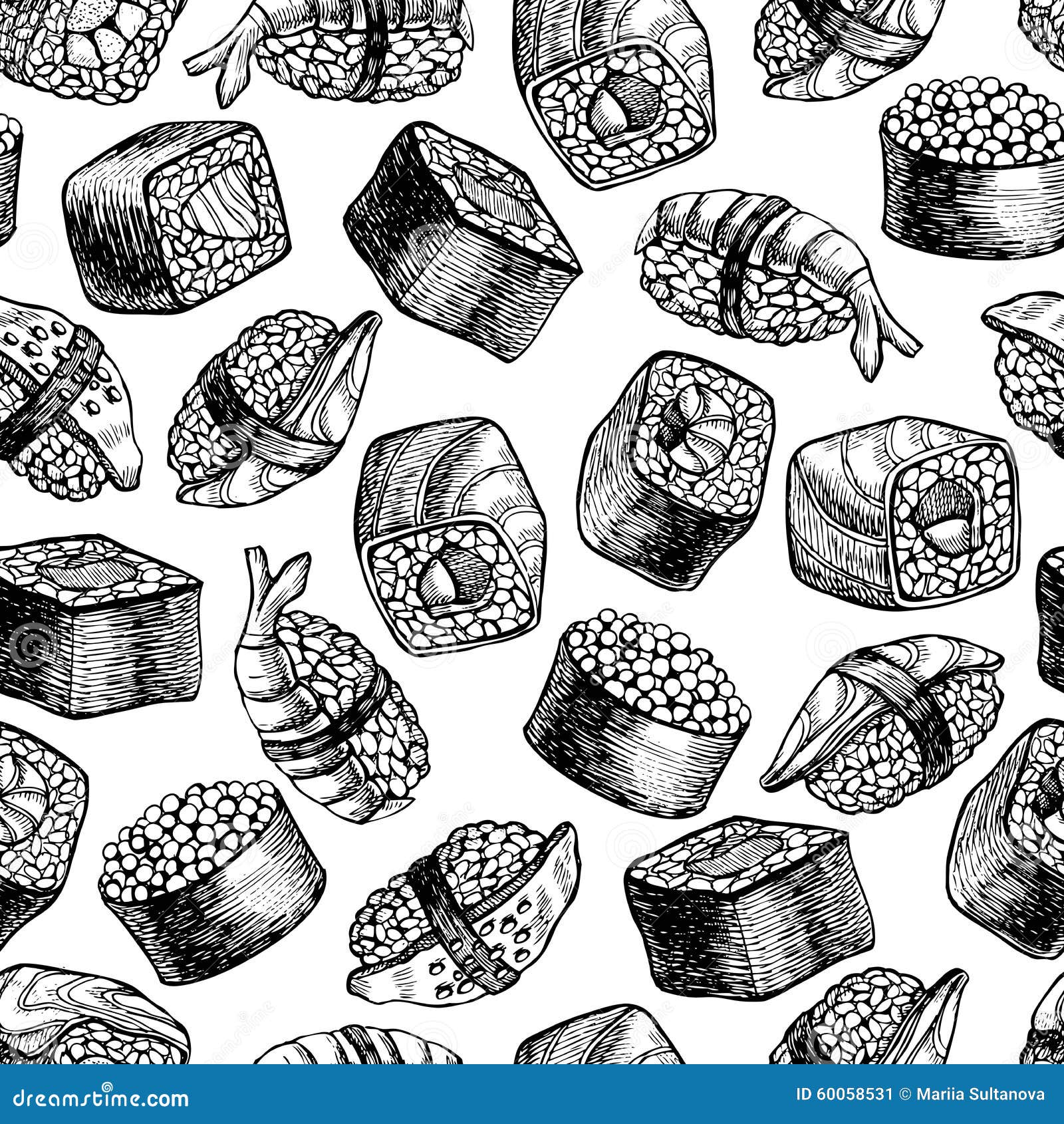 Vector Seamless Sushi Pattern Stock Vector - Image: 60058531 Vector Seamless Sushi Pattern Stock Vector - Image: 60058531