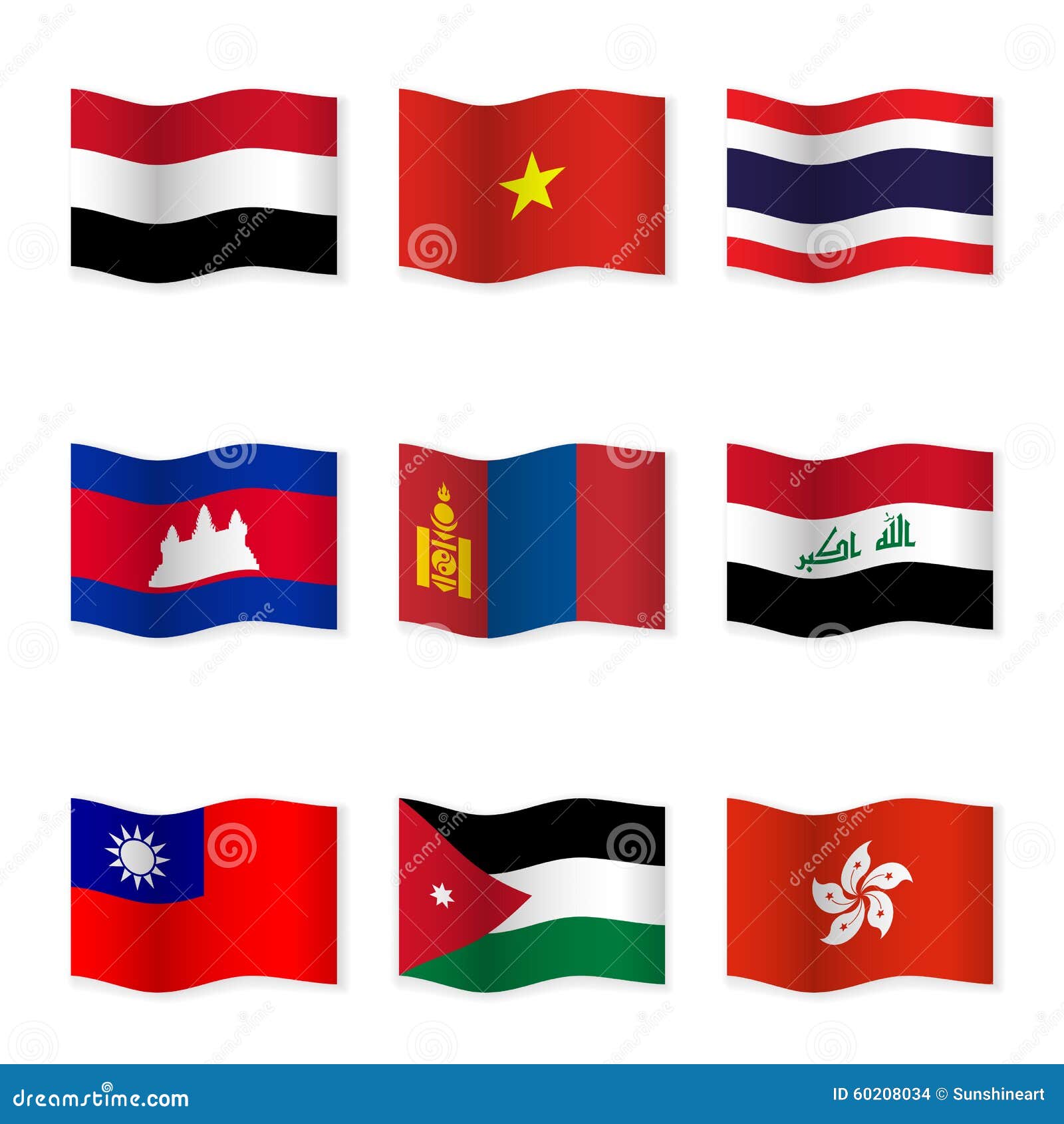 Waving Flags Of Different Countries 4
