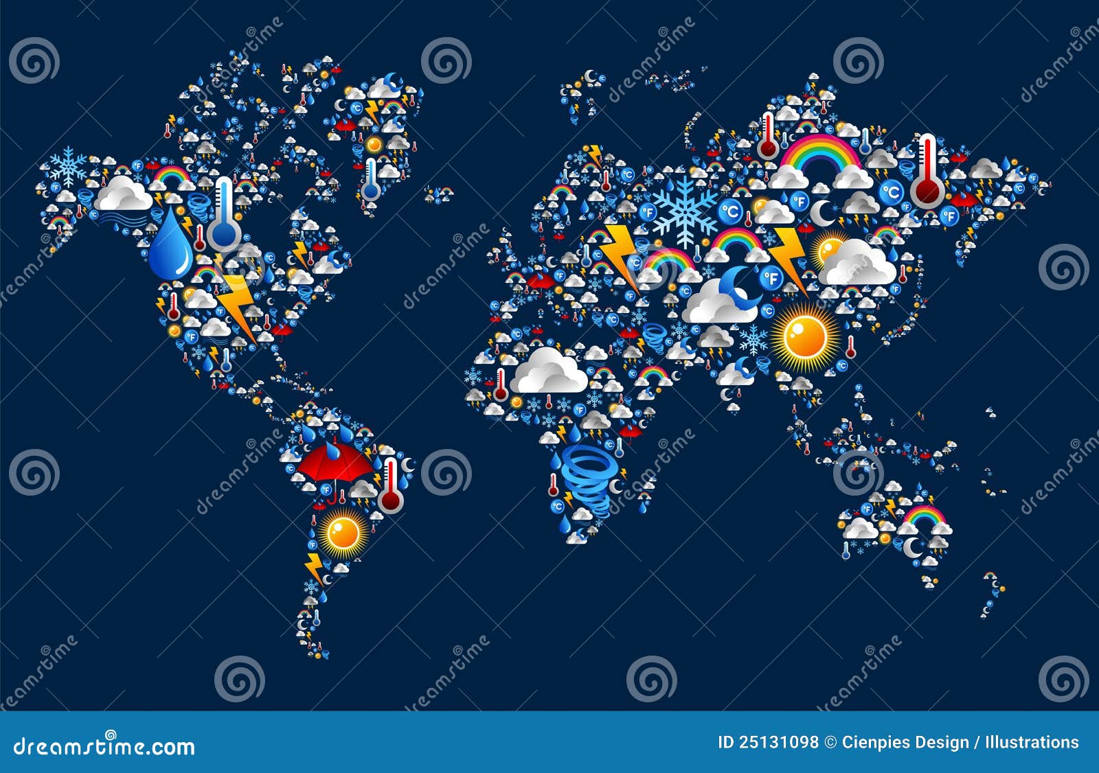 Weather Icons Set On Map World Shape Royalty Free Stock Photos - Image ... Weather Icons Set On Map World Shape Royalty Free Stock Photos - Image ...