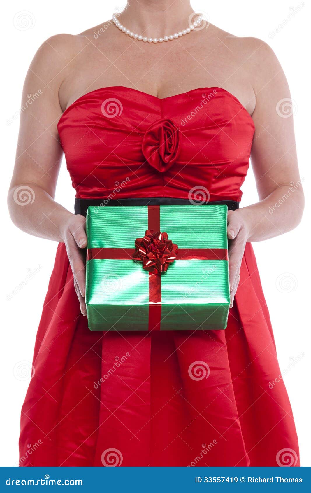 Woman Holding T Wrapped Present Royalty Free Stock Images Image