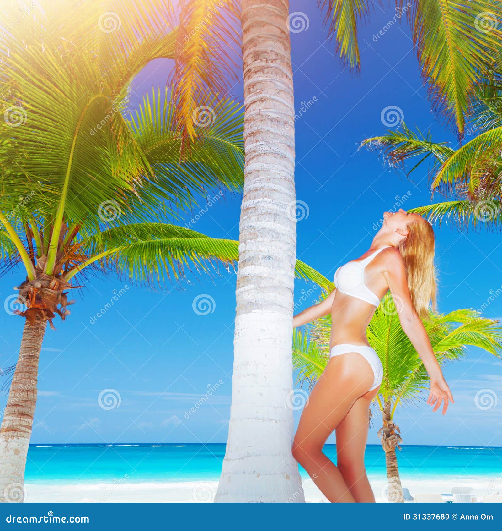 Woman On Paradise Beach Royalty Free Stock Images Image 31337689