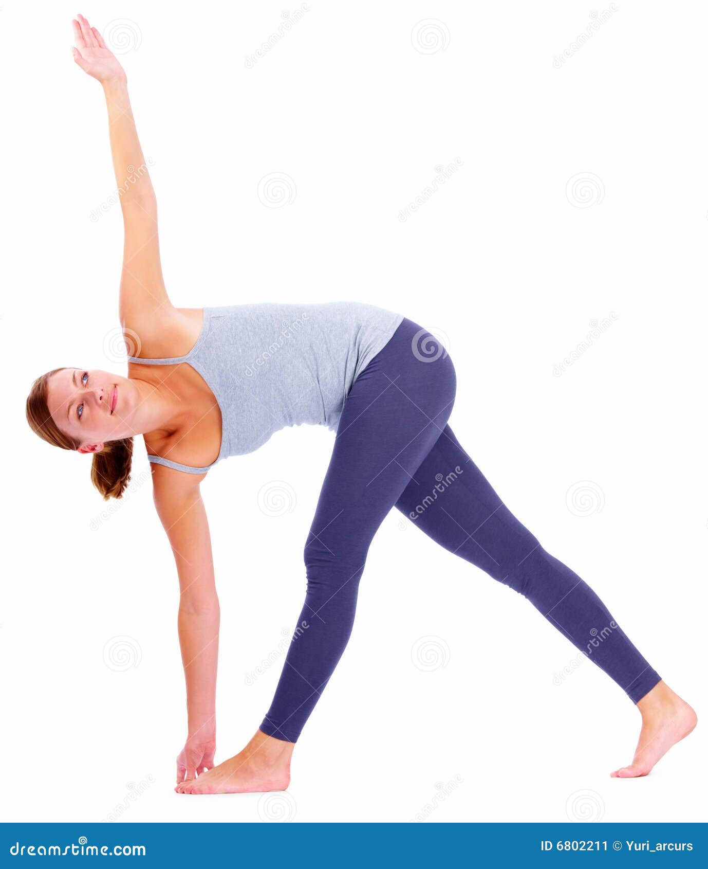 Stock Image Woman Touching Her Toes Isolated On White Image 6802211