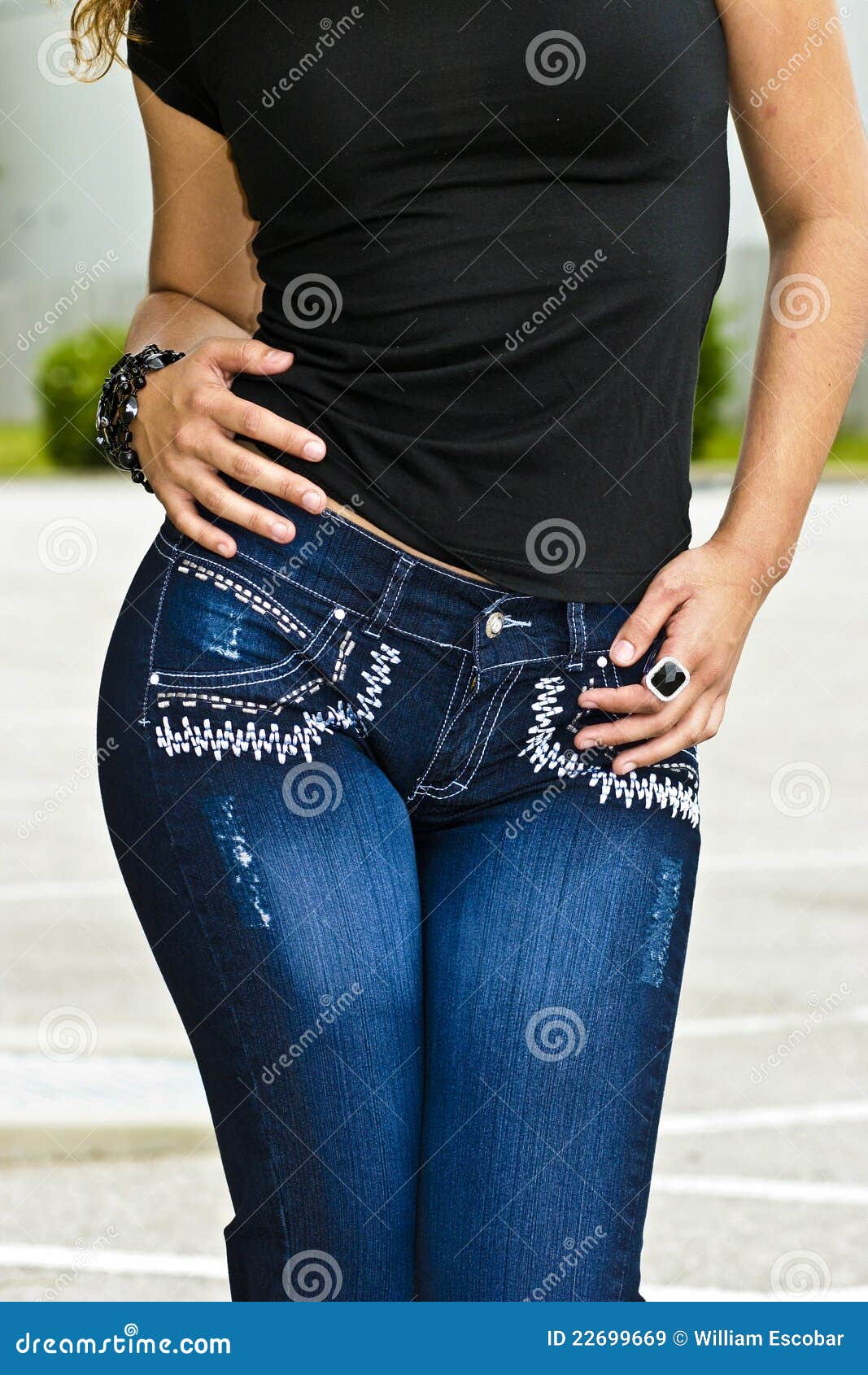 Woman Wearing Blue Jeans Royalty Free Stock Images Image 22699669