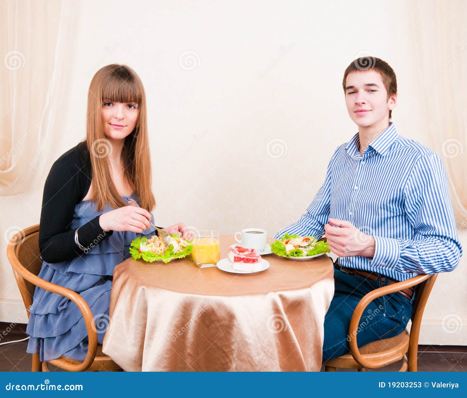 Young Couple Dining In Restaurant Stock Photos - Image: 19203253 Young Couple Dining In Restaurant Stock Photos - Image: 19203253