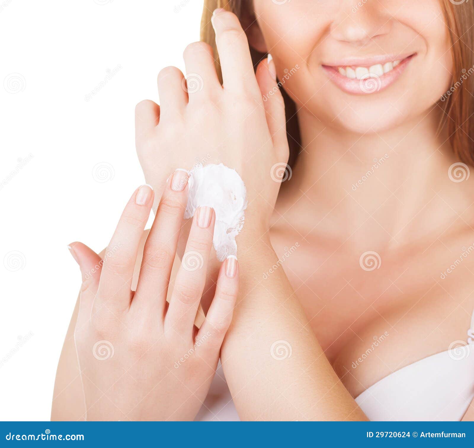 Cream On The Women Hand Stock Images Image 29720624