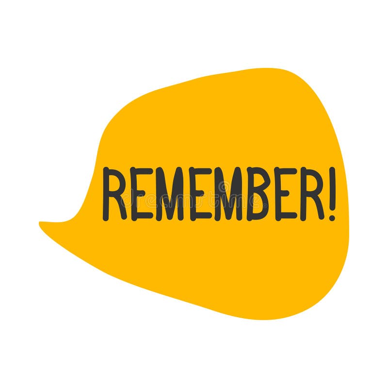 ¡Recuerde! Ejemplo Del Vector Ilustración del Vector - Ilustración de ...