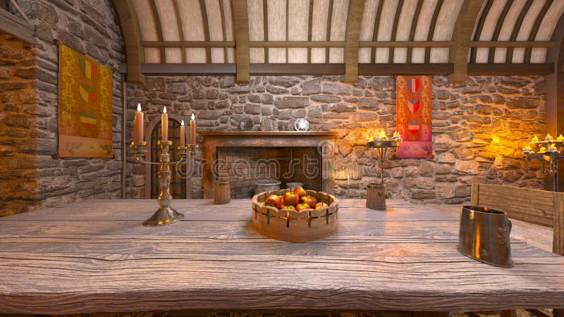 3.ª Representación De La Vida Medieval Stock de ilustración ...