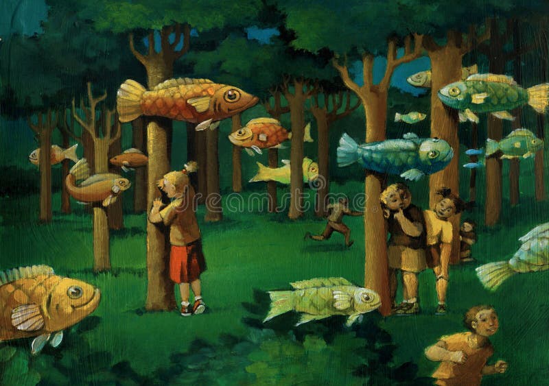 Enfants Jouant Le Cache-cache En Parc Illustration de Vecteur ...