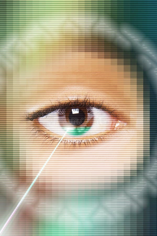 Rayon de laser sur l'oeil image stock. Image du conception - 45487271