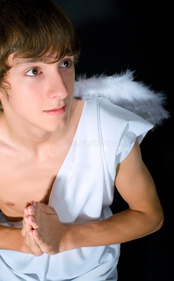 Ángel blanco encantador foto de archivo. Imagen de joven - 10770308