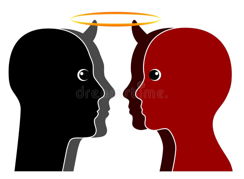 Ángel contra diablo stock de ilustración. Ilustración de hombre - 72502816