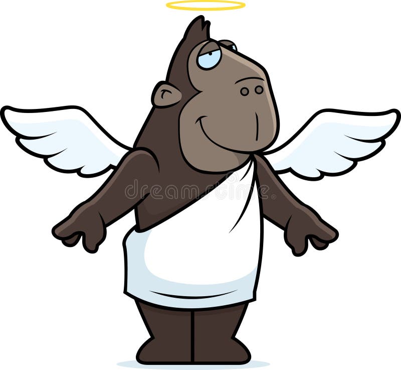 Ángel del mono ilustración del vector. Ilustración de animal - 12461563