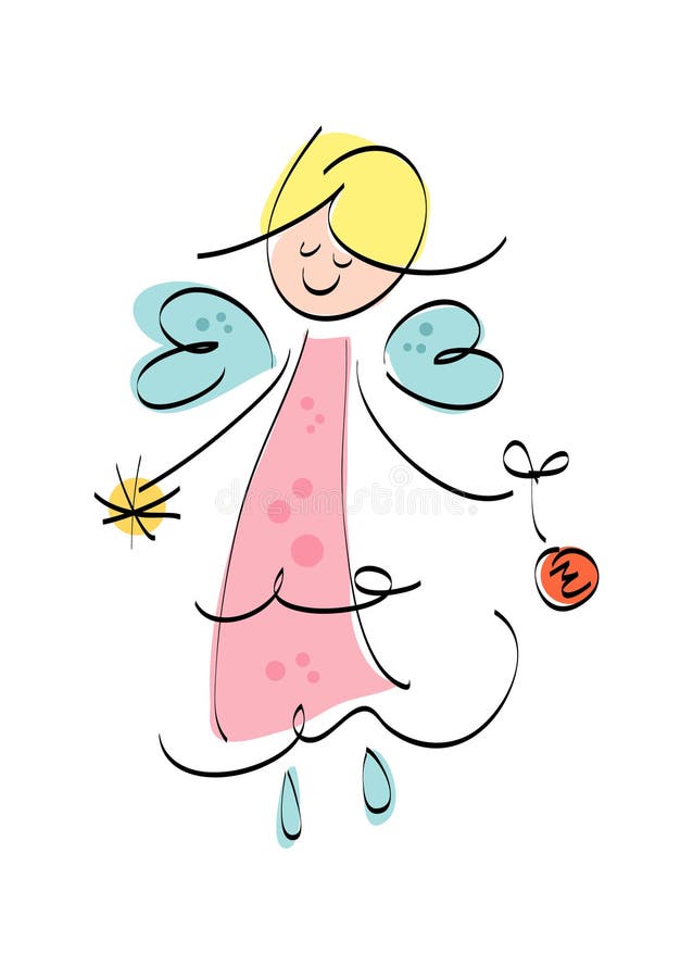 Ángel feliz stock de ilustración. Ilustración de colorido - 62040753