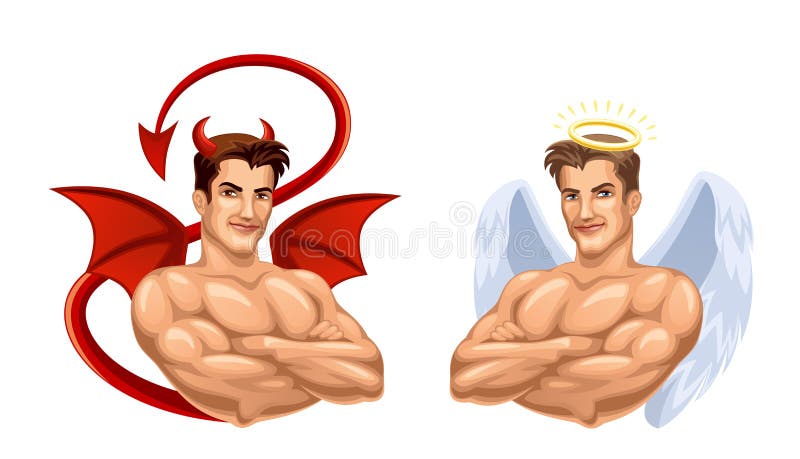 Gemelos Del ángel Y Del Diablo Ilustración del Vector - Ilustración de ...