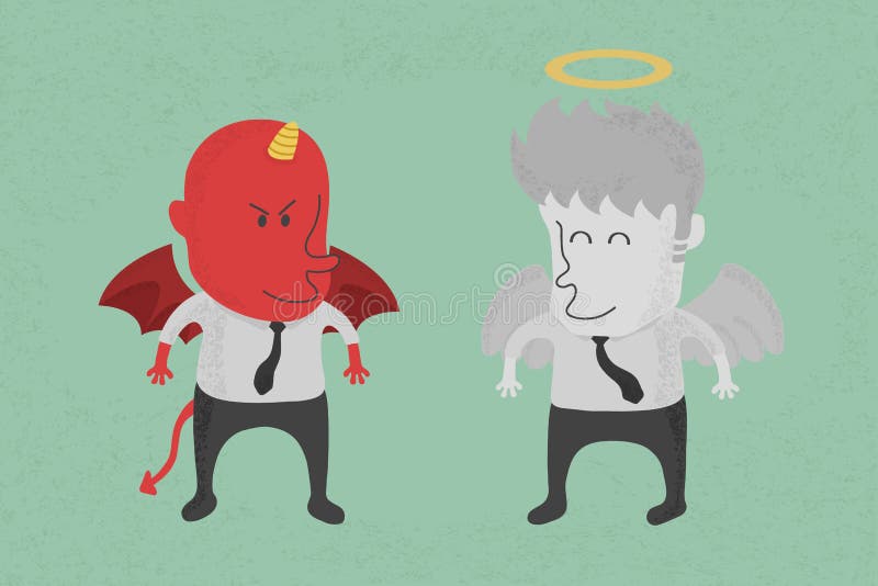 Ángel y diablo ilustración del vector. Ilustración de persona - 31453881