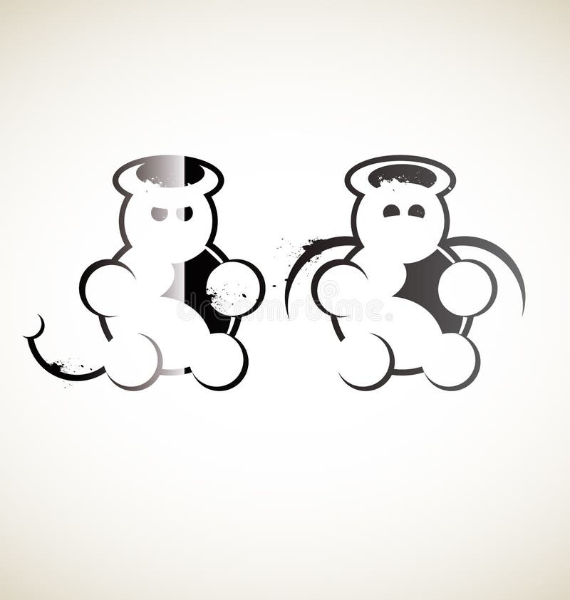 Ángel y el diablo stock de ilustración. Ilustración de diablo - 4392820