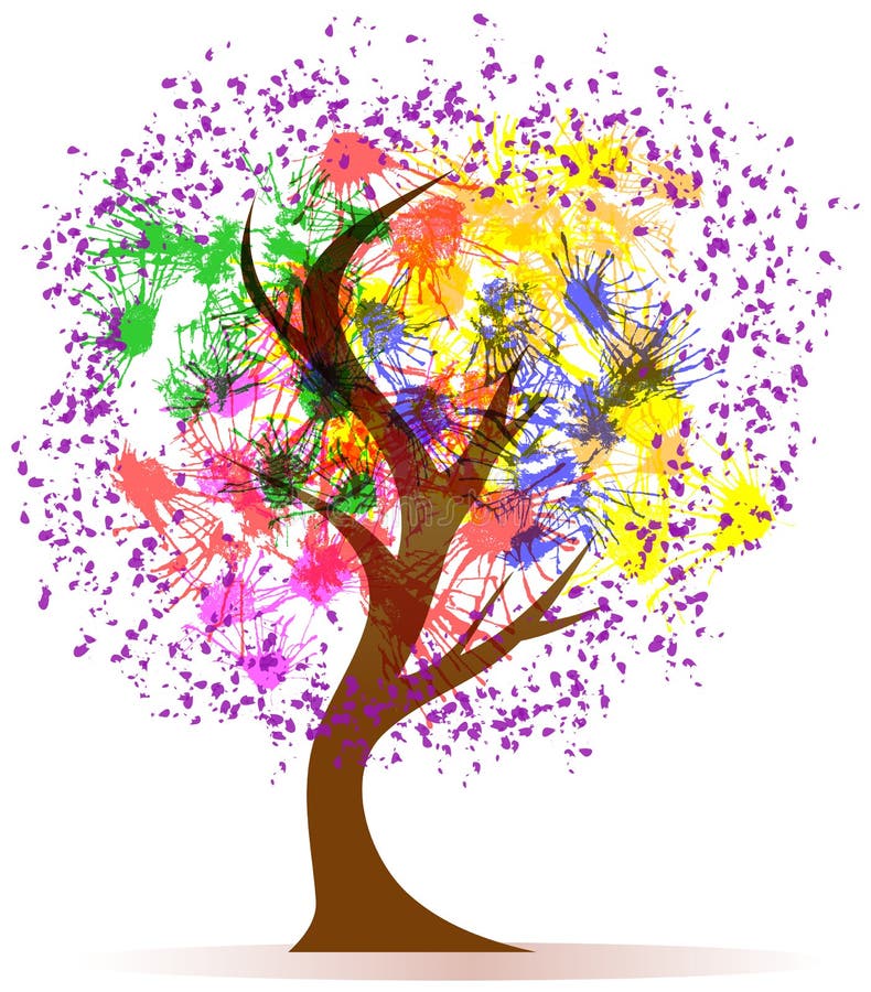 Árbol colorido stock de ilustración. Ilustración de cubierta - 22614009