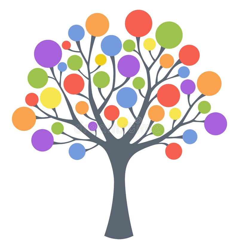 Árbol colorido ilustración del vector. Ilustración de resorte - 36403175