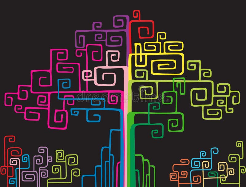 Árbol colorido de la red ilustración del vector. Ilustración de forma ...