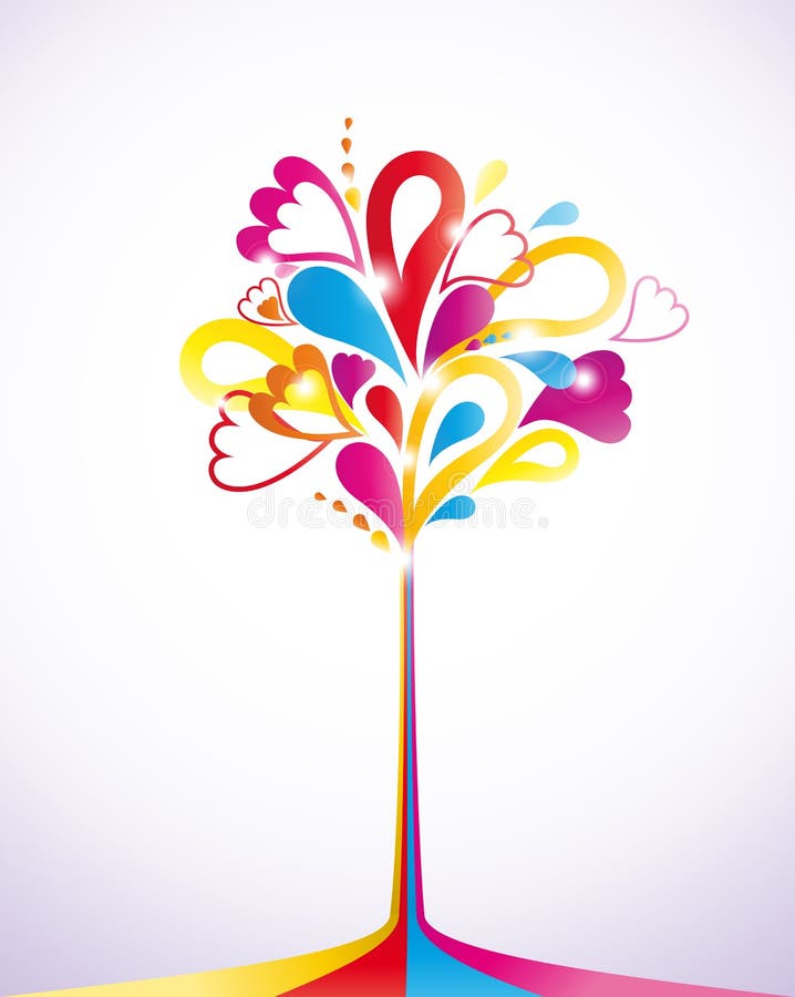 Árbol Colorido De Pintura. Ejemplo Del Vector Ilustración del Vector ...