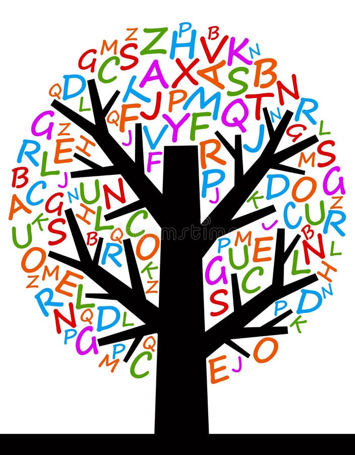 Árbol de la letra stock de ilustración. Ilustración de estudio - 35159363