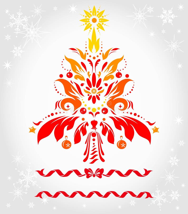 Árbol de navidad abstracto ilustración del vector. Ilustración de nieve ...