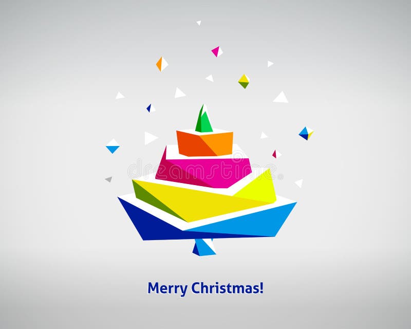 Árbol de navidad abstracto ilustración del vector. Ilustración de cubo ...