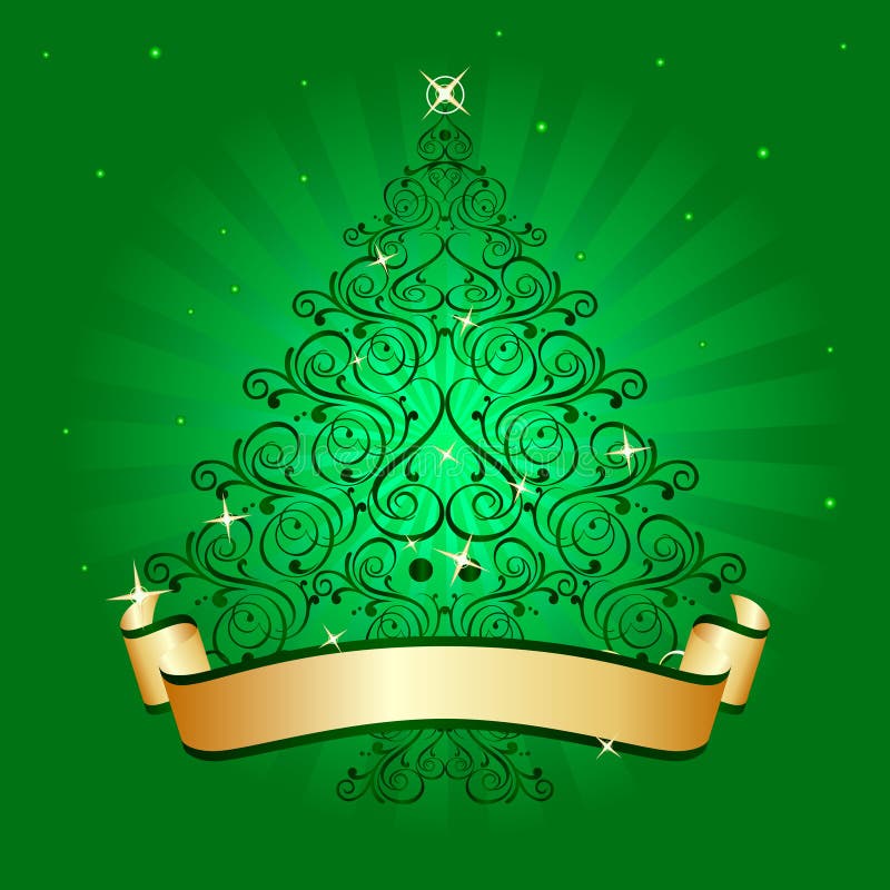Árbol De Navidad Verde Claro Ilustración del Vector - Ilustración de ...