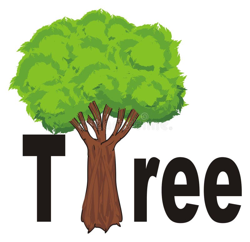 Árbol con las letras ilustración del vector. Ilustración de palette ...