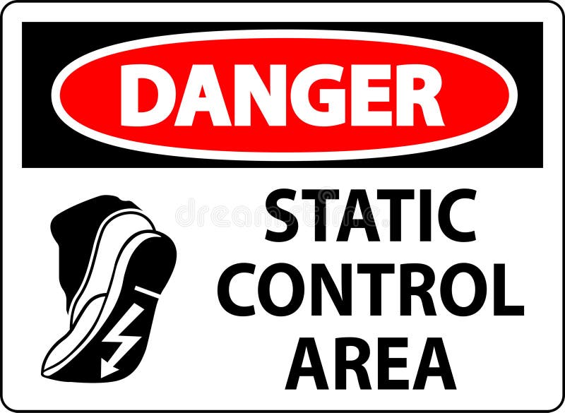 área De Control Estático De Signo De Peligro Ilustración del Vector ...