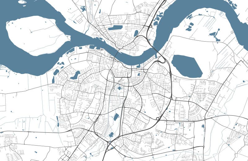 Map of Aalborg, Denmark. City Map, Municipality Area Ilustração do ...