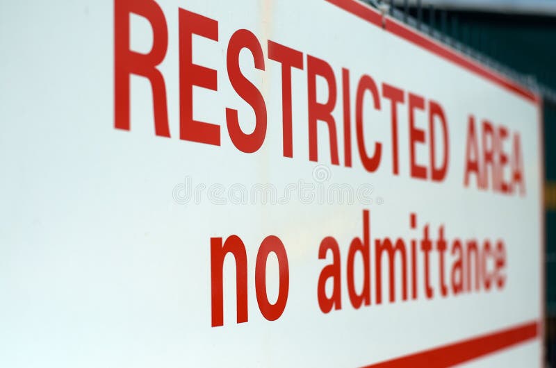 Sinal da área interditado foto de stock. Imagem de corda - 41474378