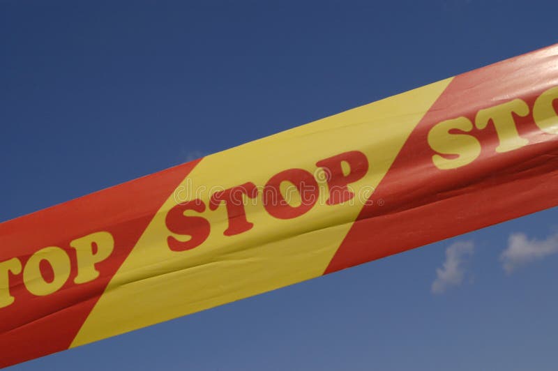 Sinal da área interditado foto de stock. Imagem de corda - 41474378