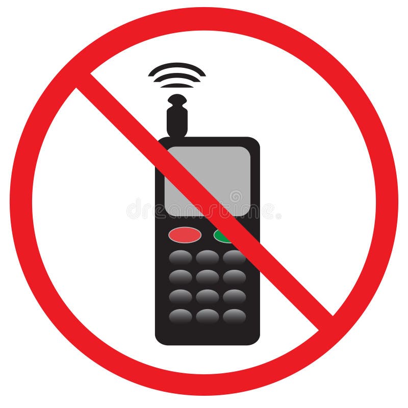 Telefone celular proibido ilustração do vetor. Ilustração de silêncio ...