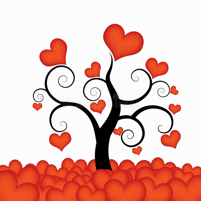 Coração da árvore ilustração do vetor. Ilustração de romance - 13595923