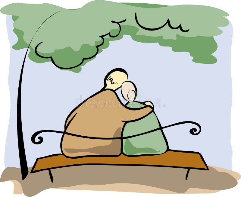 Ältere schlendernde Paare vektor abbildung. Illustration von gezeichnet ...