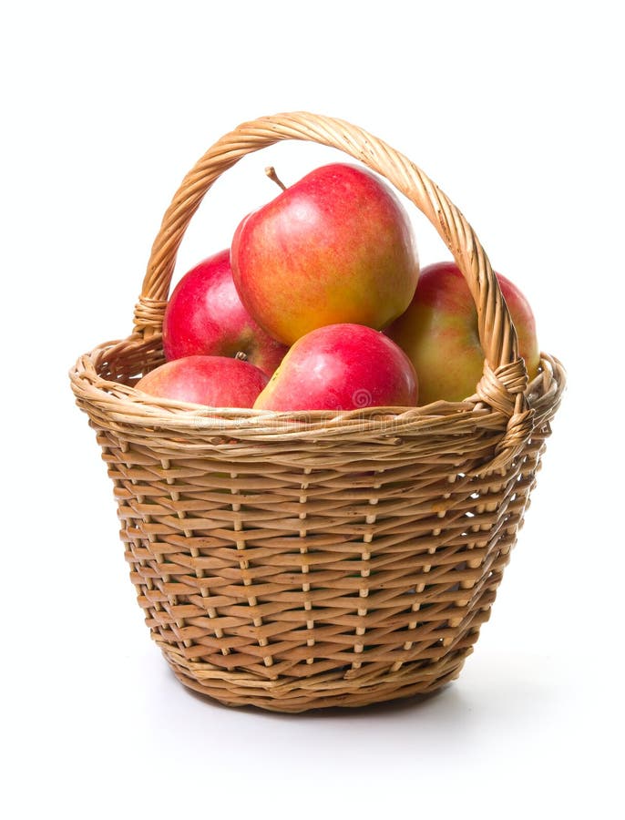 Reife Äpfel im Korb stockfoto. Bild von gesund, frucht - 46906010