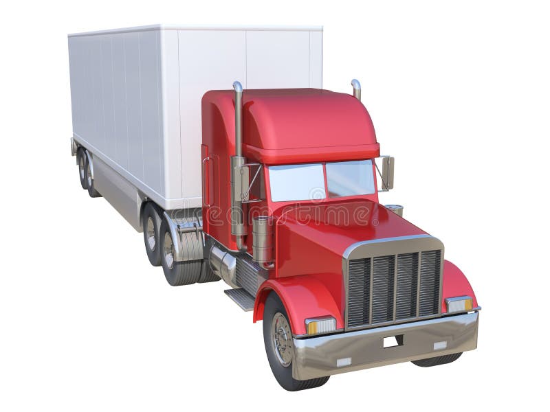 Tecknad Filmleverans/lastlastbil Vektor Illustrationer - Illustration ...
