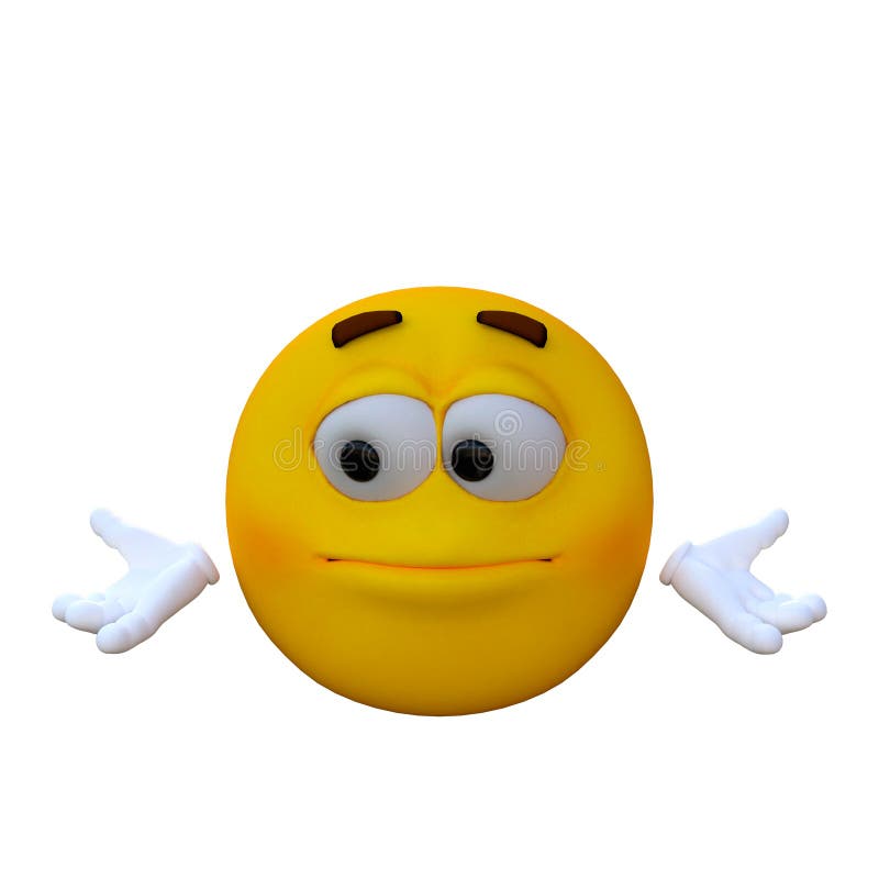 Één gele smiley met handen stock illustratie. Illustration of handen ...