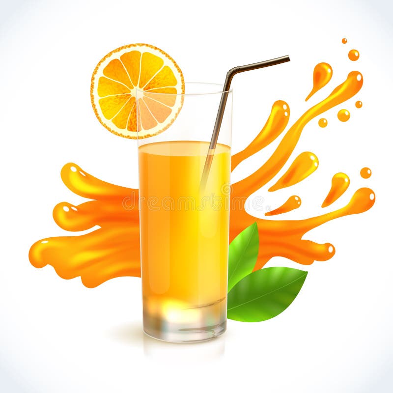 Verre de jus d'orange illustration de vecteur. Illustration du glace ...