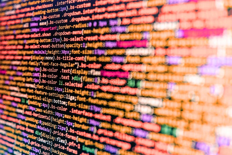 Écran De Code De Script Du Langage De Programmation. Code Source De L ...