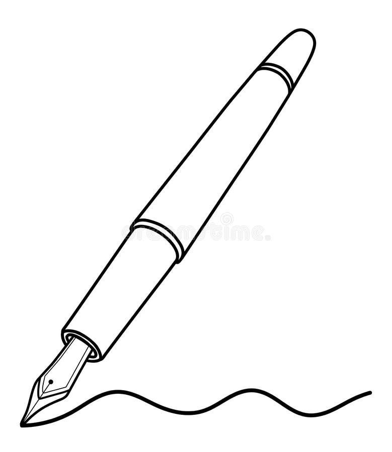 Croquis Simple D'un Stylo-plume Illustration de Vecteur - Illustration ...
